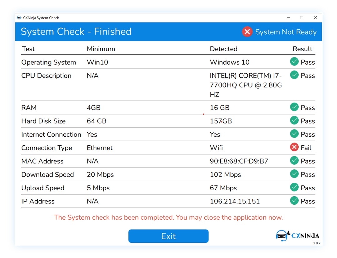 CXNinja | System Checker for Customers